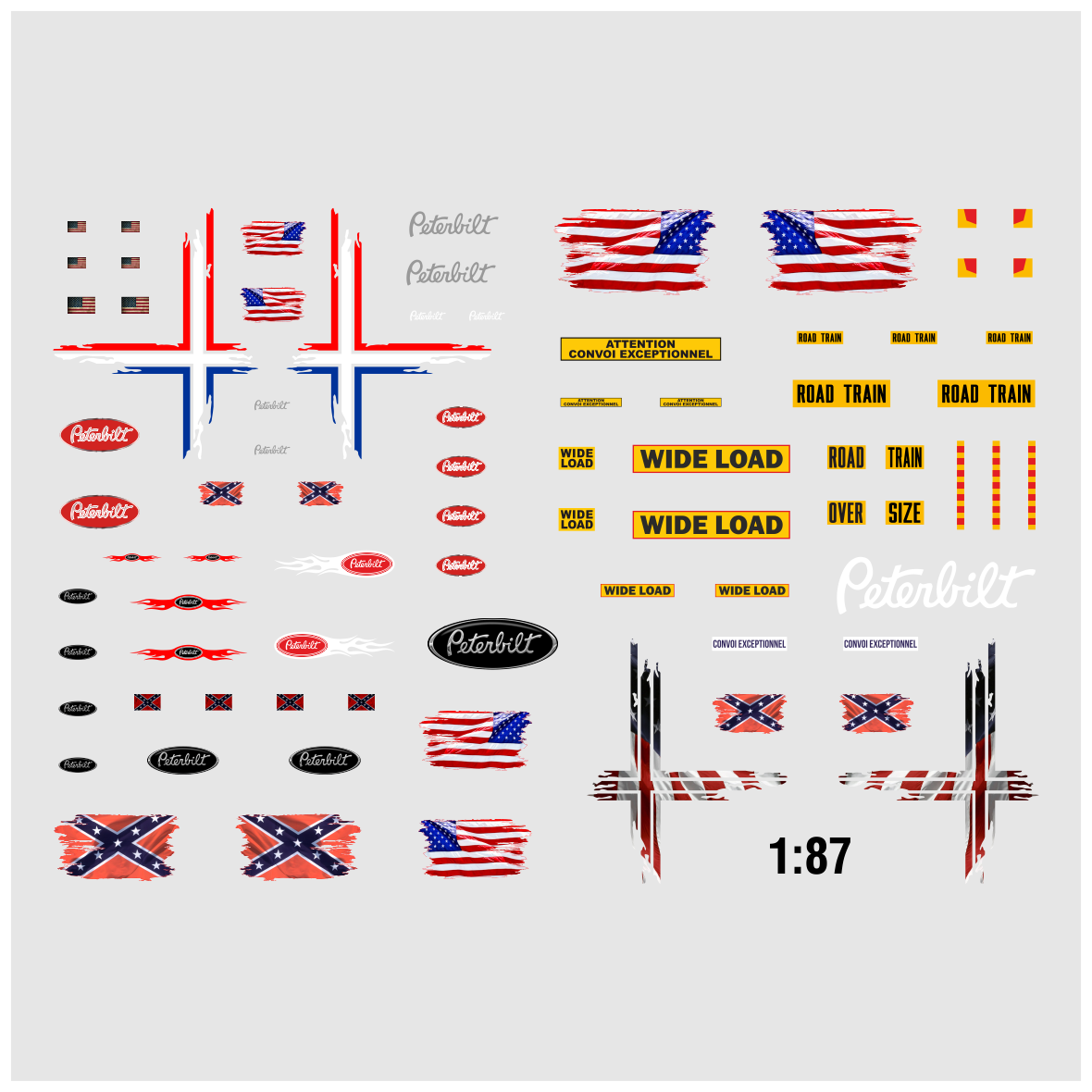 Waterslide Decal 1:87 Spur H0 Rodtrain Truck Peterbilt USA - Modellbahn ...
