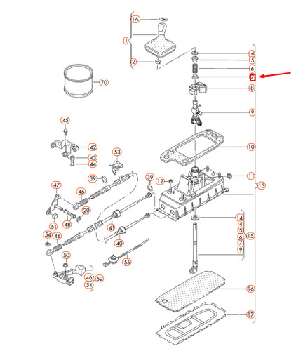 NEW AUDI A3 8P TRANSMISSION SHIFT LEVER LOWER BUSHING 1K0711067C ...
