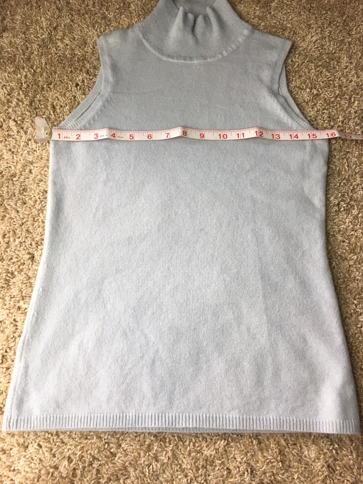 pamella Roland Sleeveless Top Turtle Neckline Vest 100% Cashmere Sz M ...