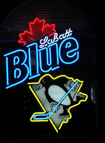 Labatt Blue Beer Pittsburgh Penguins 24"x20" Neon Sign Light Lamp Bar ...