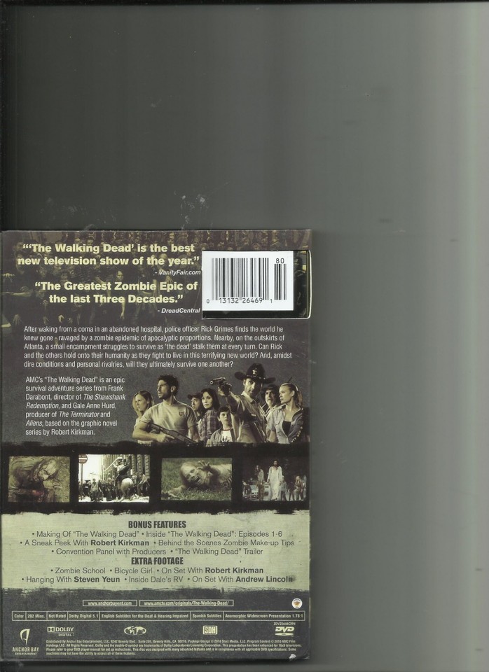 The Walking Dead Complete First Season 1 Plus bonus features DVD | eBay