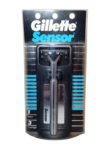 Vintage Original Gillette Sensor Razor & 2 Blades U.S.A. 1986 Brand New ...