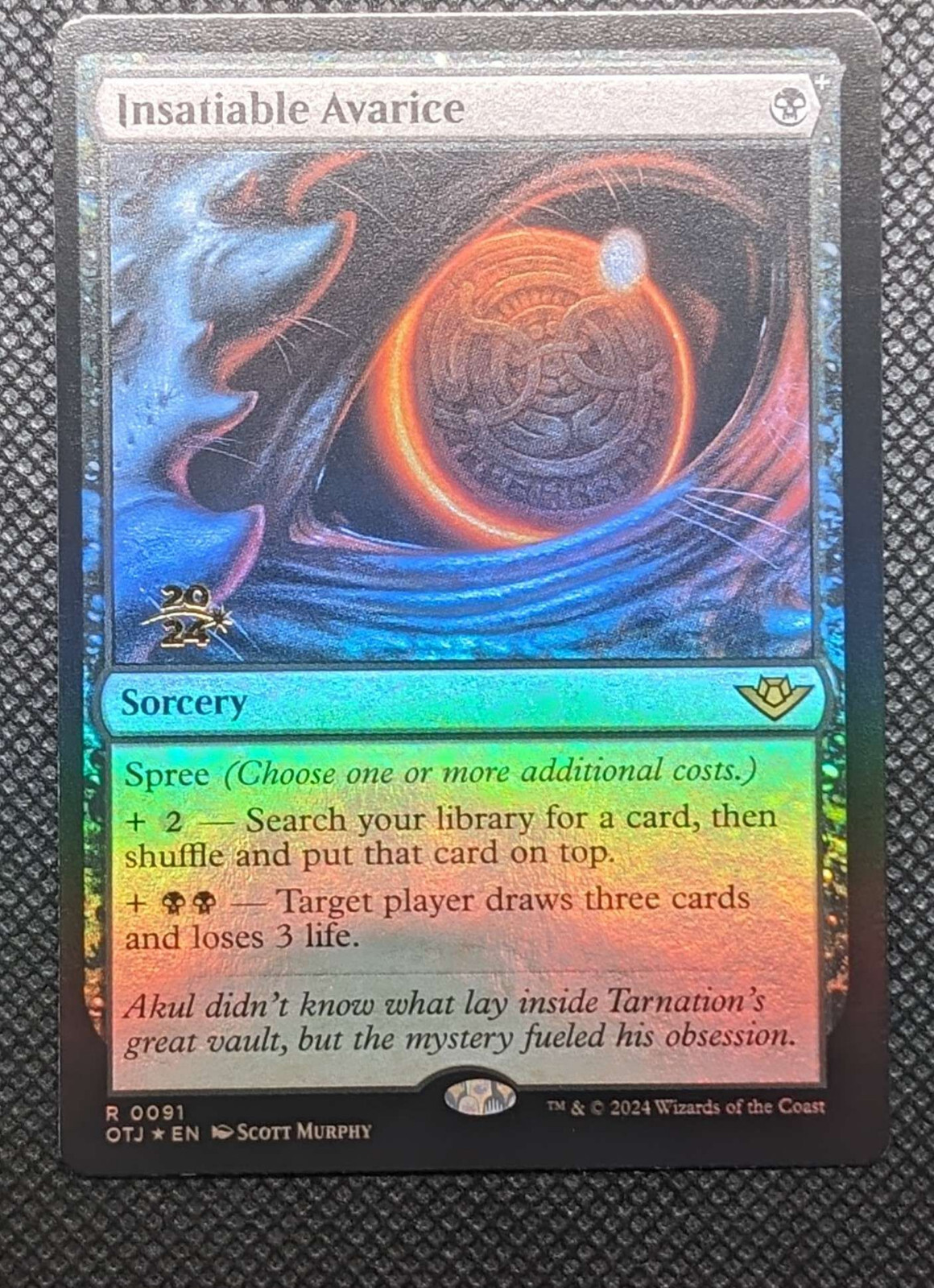 MTG Insatiable Avarice Promo Pack: Outlaws of Thunder Junction 91 Foil ...