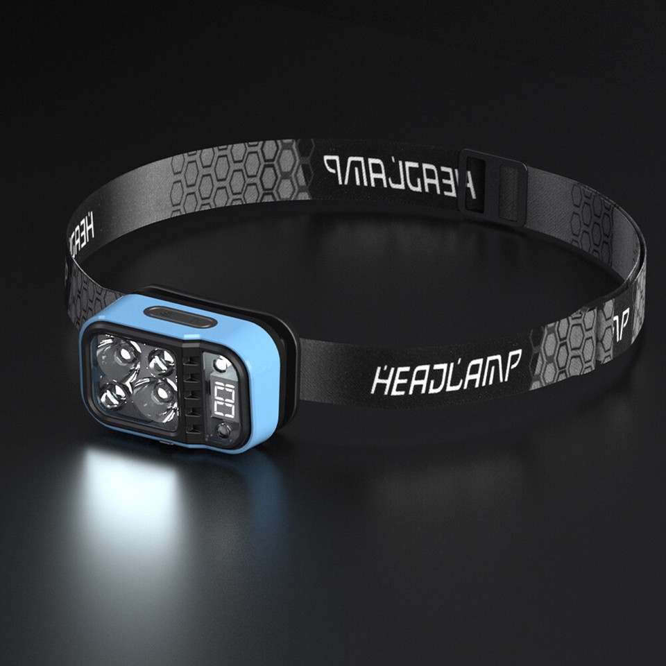 LED Headband Light Motion Sensor Type-C Rechargeable for Outdoor ...