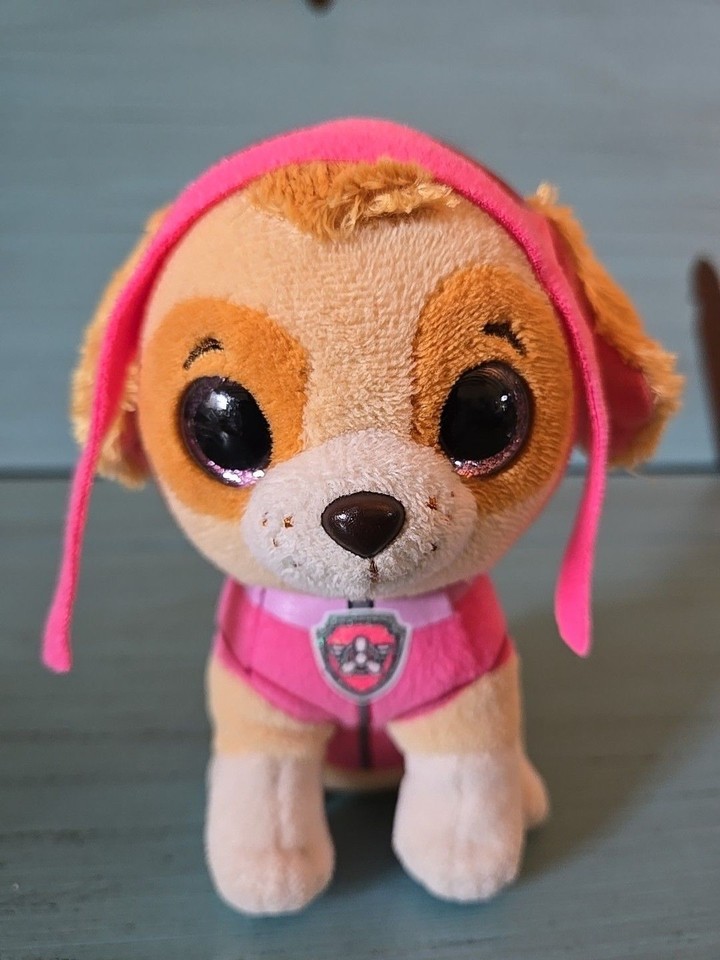 Paw Patrol SKYE Dog Plush TY Beanie Boos Nickelodeon 6" Tall Pink Shirt ...