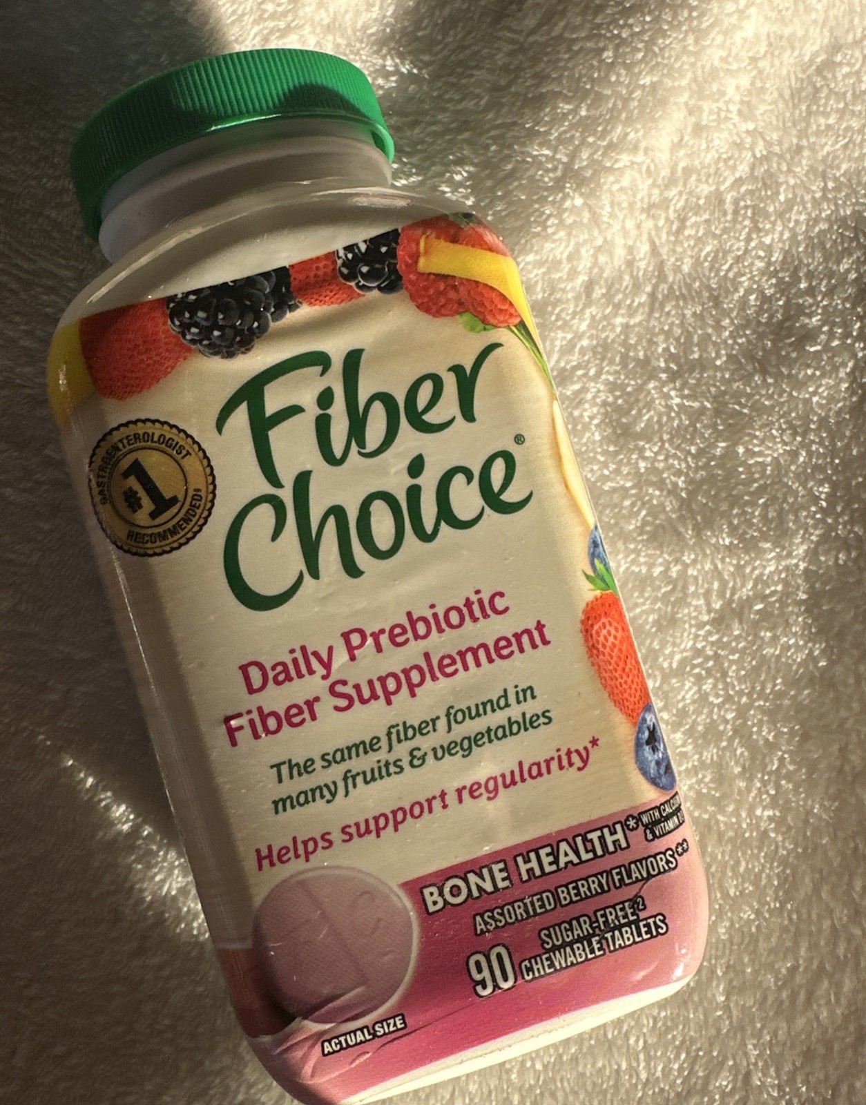 Fiber Choice Bone Health Prebiotic Chewable BIG 90 Tabs Berry Exp 12/ ...