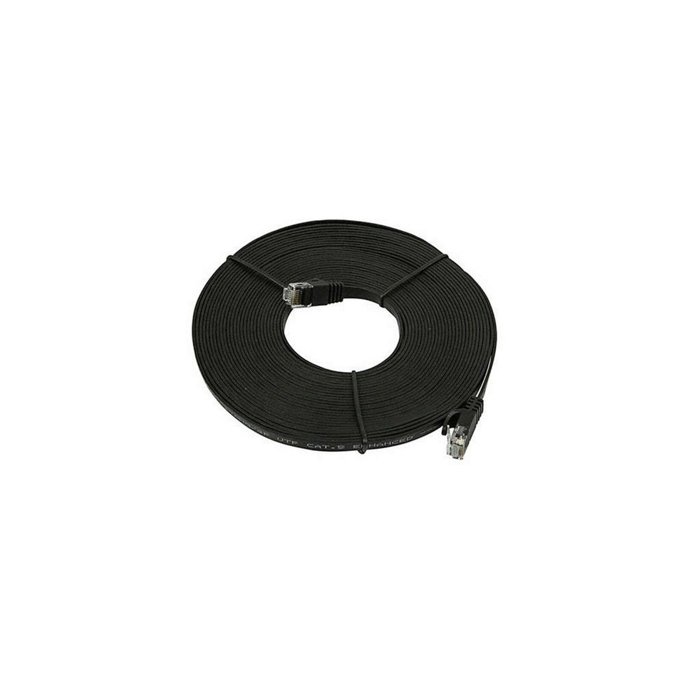 NEW FLAT Cat5e Ethernet Cable, 30 FT, BLACK....just $2 shipping each ...