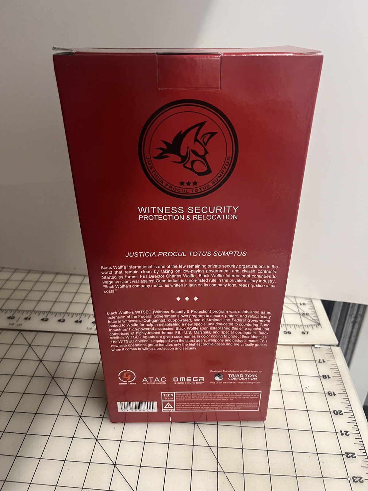 Triad Toys Black Wolffe WITSEC Agent Crimson 12 inch action figure NEW ...