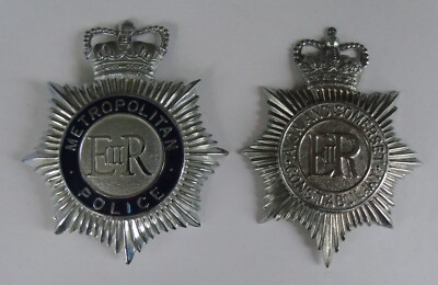 Obsolete Metropolitan & Avon & Somerset Police Helmet Badges/Plates ...