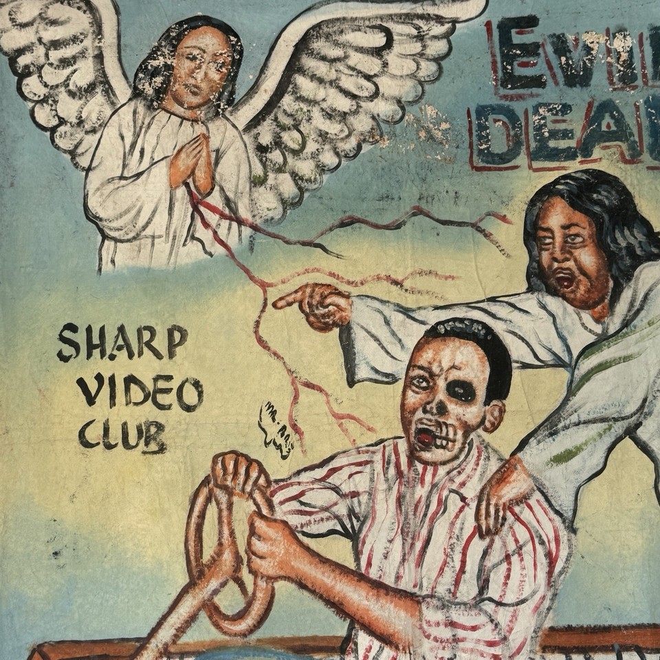 Hand Painted Mr. Brew Evil Dead Movie Poster on flour sack. Deadly Prey ...