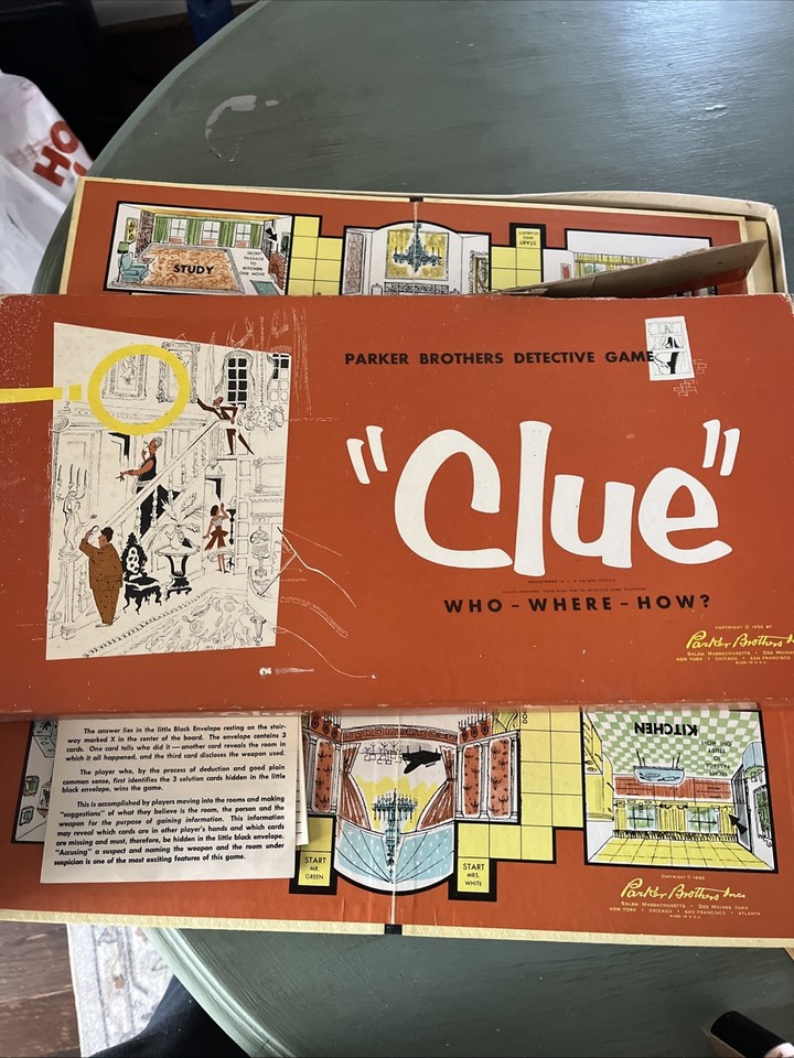 Parker Brothers Clue Detective Board Game Vintage 1956 | eBay