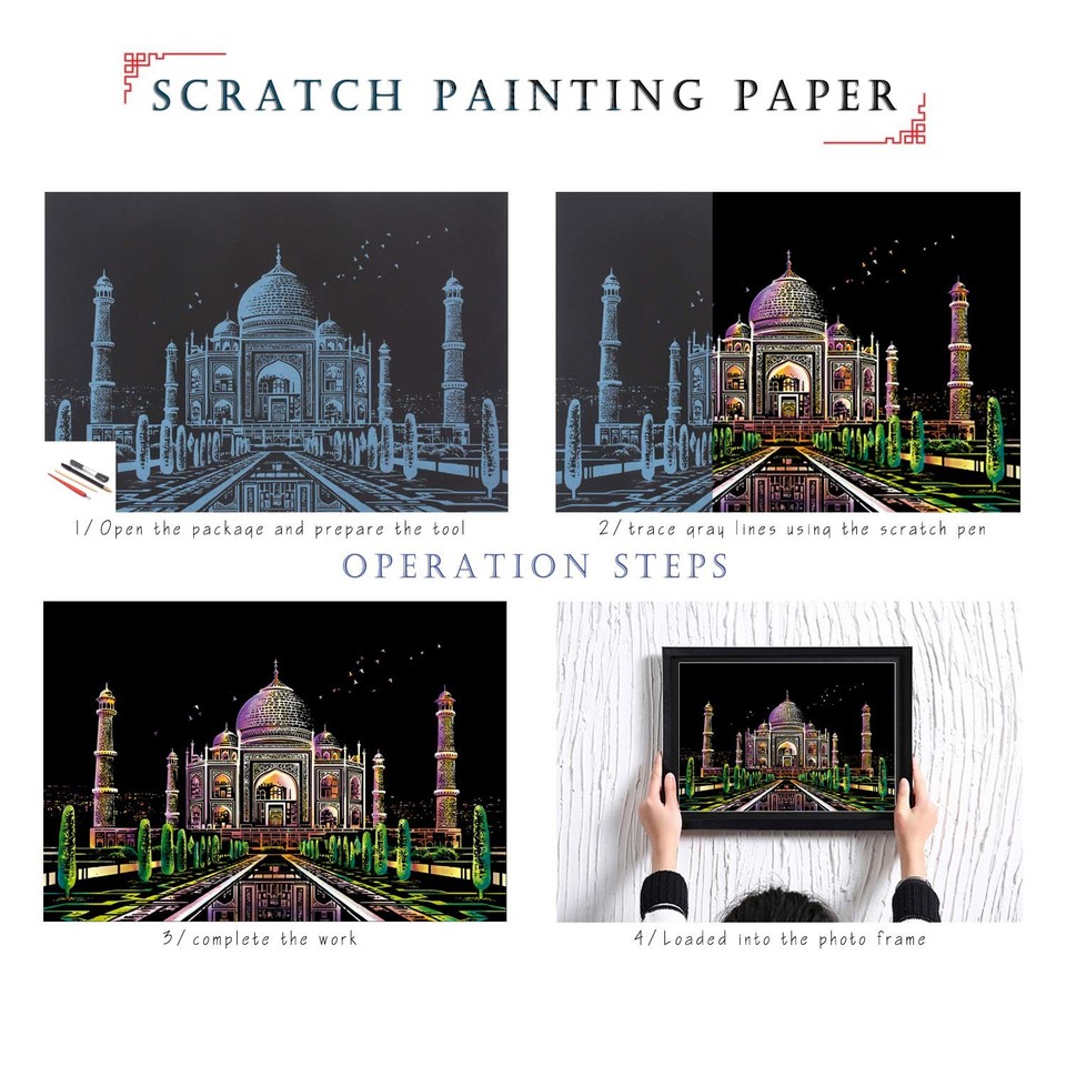 Scratch Paper Regenbogen Malerei Skizze, City Series Night Scene ...