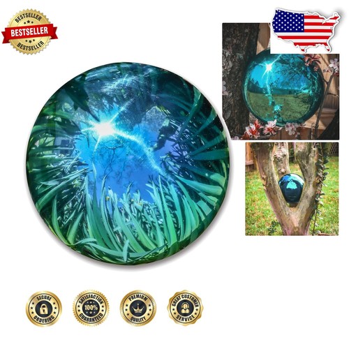 All-Season 10'' Blue Gazing Ball - Elegant Stainless Steel Outdoor ...
