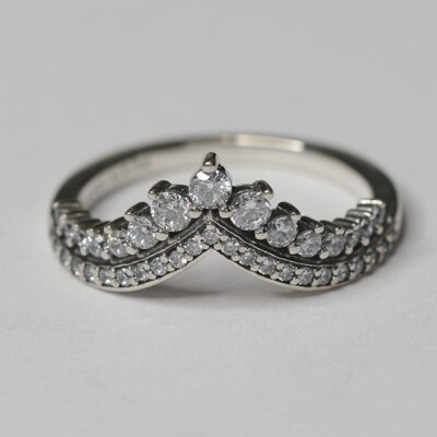 NEW AUTHENTIC PANDORA WISH CROWN RING Multiples sizes Free HINGED BOX ...