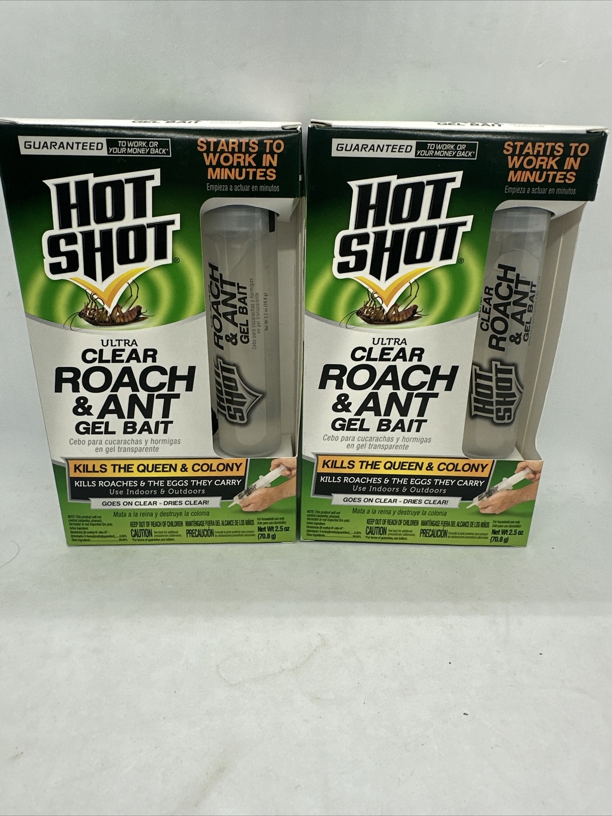 Lot Of 2 Hot Shot Ultra Clear Roach Ant Gel Bait Killer Poison Pest ...
