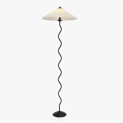 60” Modern Wavy Floor Lamp For Home Office Living Room Squiggle Pleat ...