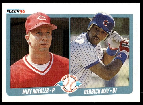 1990 Fleer Baseball Card Mike Roesler/Derrick May Cincinnati Reds ...