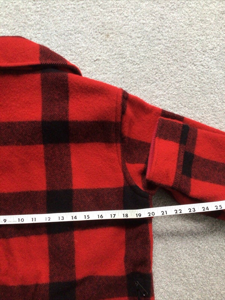 Vintage Johnson Woolen Mills Wool Jacket Buffalo Plaid Mackinaw Mens S ...