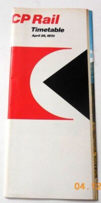 CP Rail Canadian Pacific Rail Passenger Timetable 26 April 1970 French ...