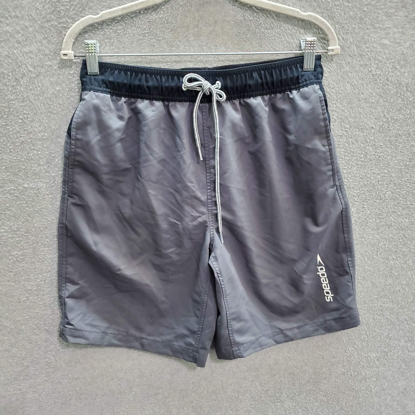 Speedo Men Swimwear Small Gray Swim Trunks Logo Surf … - Gem
