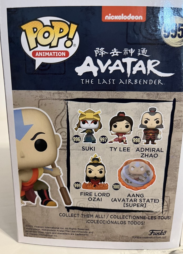 Funko Pop Aang #995 Avatar The Last Airbender Anime Vinyl Figure w ...
