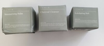 LUMIN Pack de Charcoal Cleanser + Moisiturizing Balm + Exfoliating rub ...
