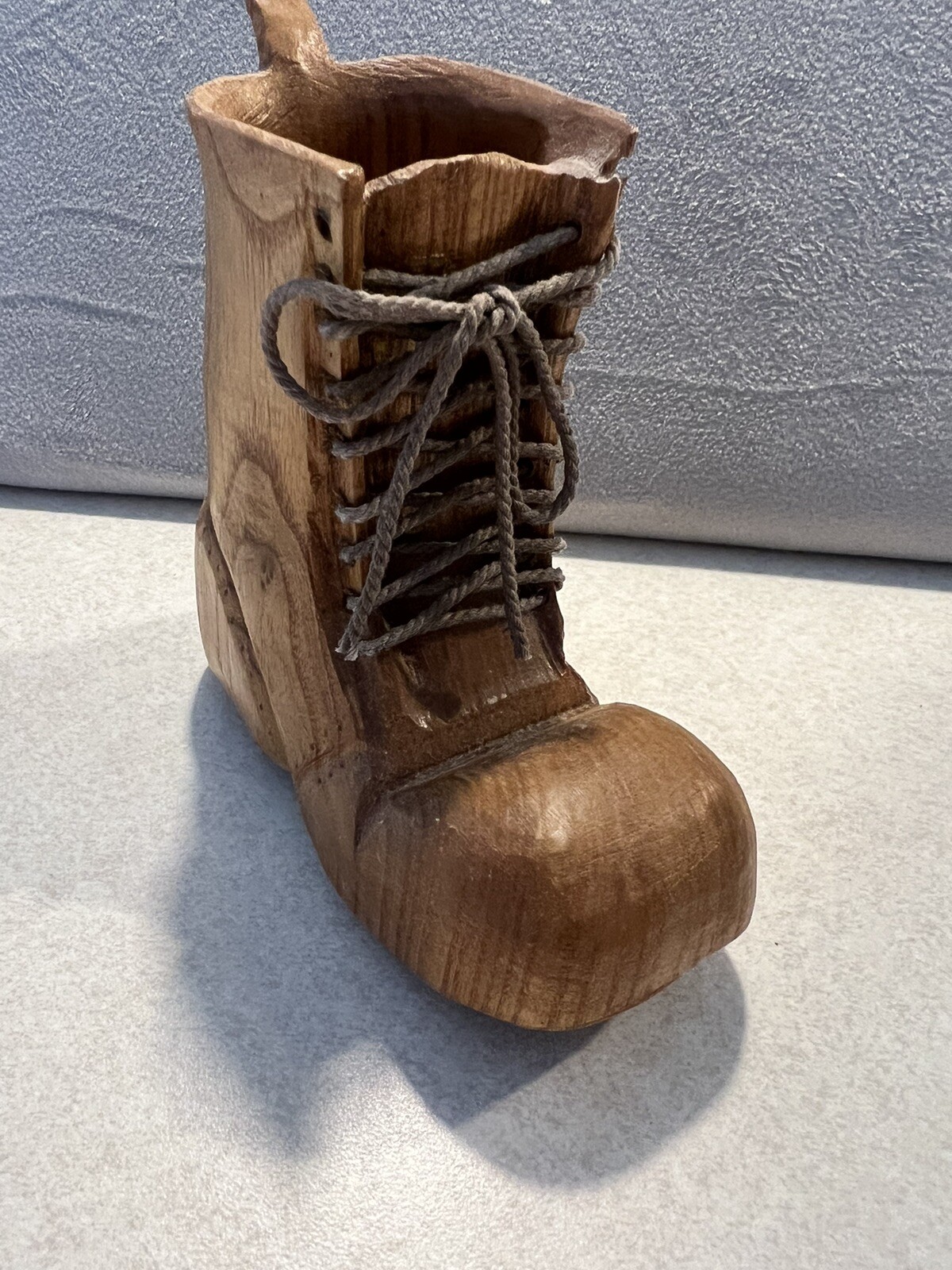Folk Art, Rustic, Hand Carved, Wood Boot 4 1/2 “ Tall Art, Sculpture ...