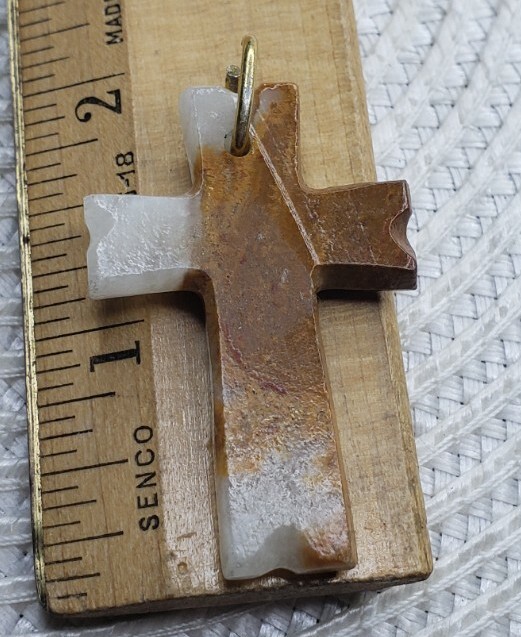 Vintage cut stone cross Christian pendant G70 | eBay
