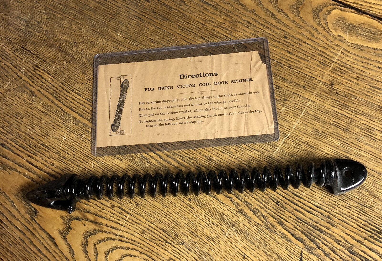 Vintage Victor Coil Door Spring With Original Instructions | eBay