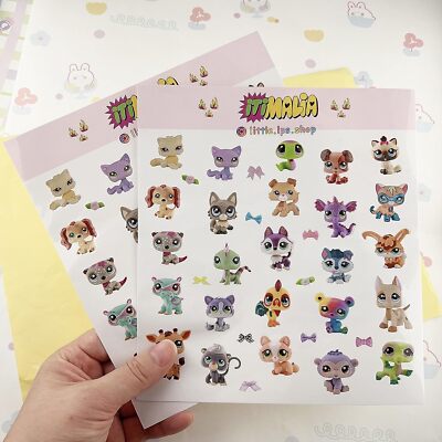 Littlest Pet Shop LPS Accessories 2pcs Random lps Sticker Who Love LPS ...