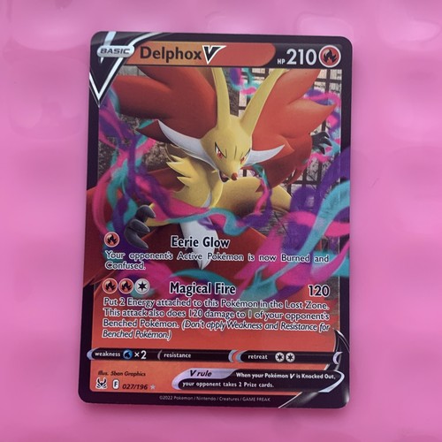 Delphox V 027/196 Ultra Rare Pokemon LOST ORIGIN | eBay