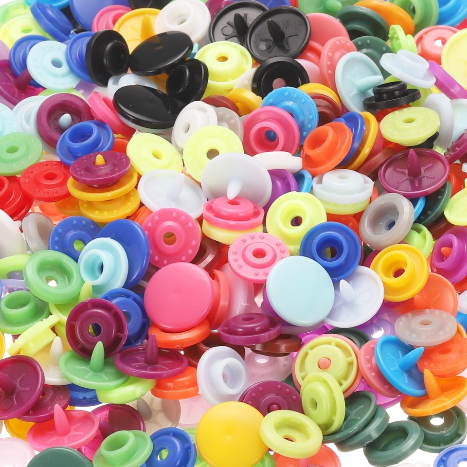 Plastic Snaps Fasteners with Snap Pliers, 100 Set T8 No-Sew Button Kit ...