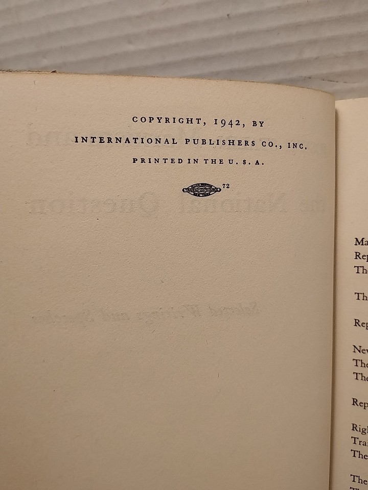 Joseph Stalin : Marxism & the National Question 1942 1st Edition ...