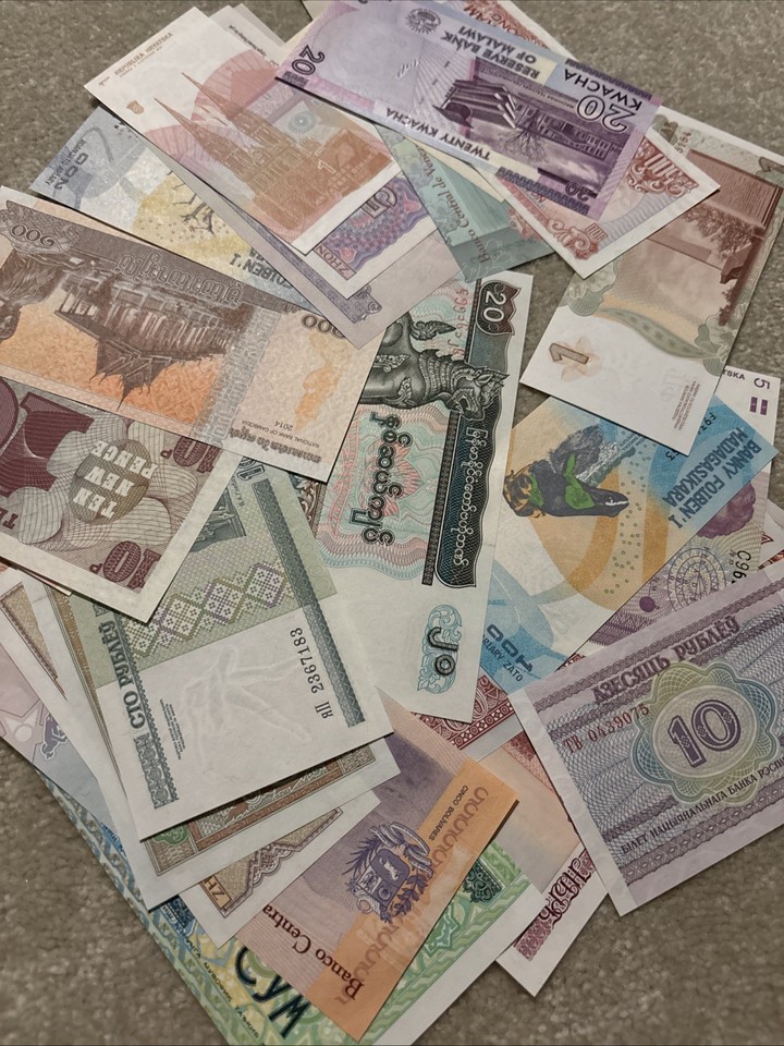 (New) Job Lot Of 25 Banknotes Foreign Currency Of The World NEW UNC ...