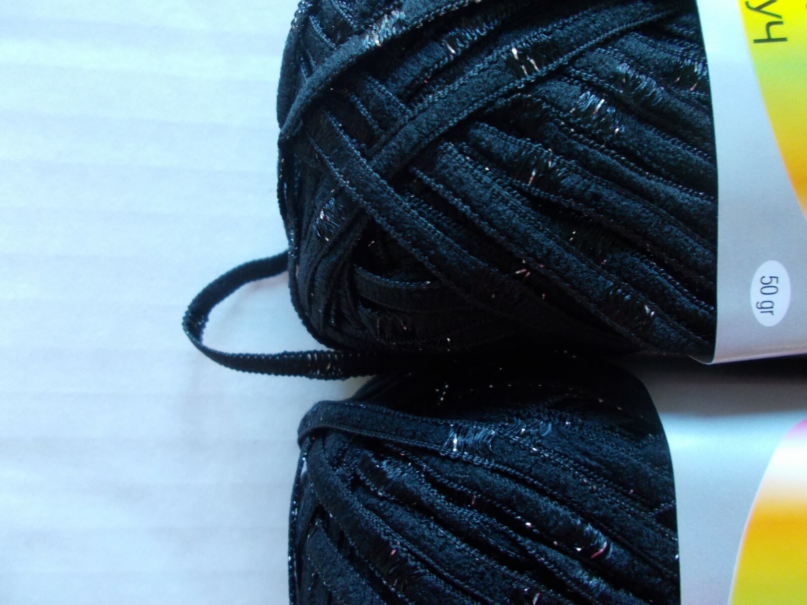 Celebi Isik sparkly ribbon yarn, midnight, lot of 2 (88 yds each) | eBay
