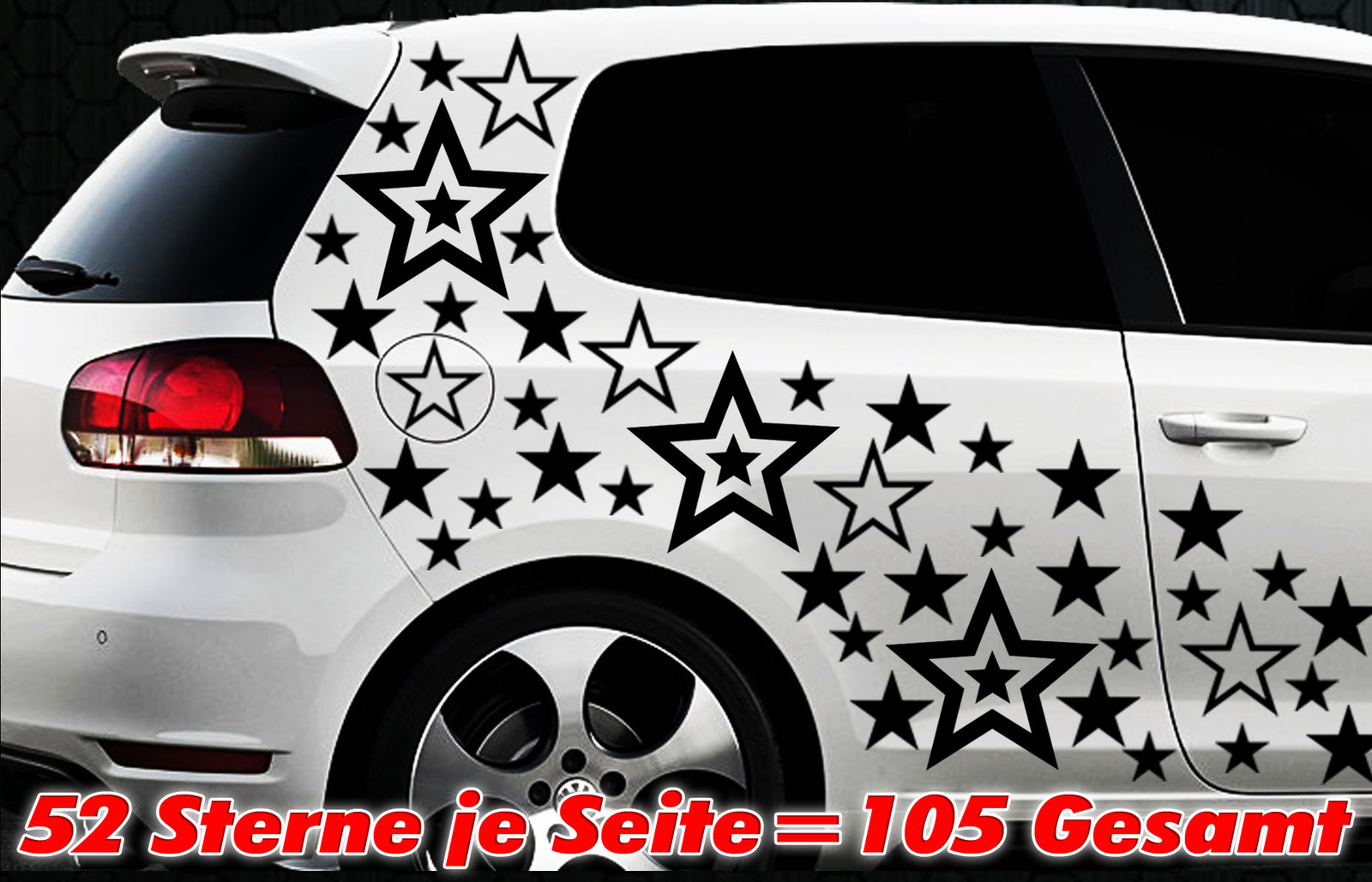105 Stars XXL Set Star Car Decal Sticker Tuning Stylin' Wall Tattoo ...