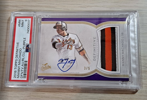 Manny Machado 2018 Topps Definitive Collection Purple Patch AUTO 3/5 ...