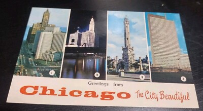 VINTAGE POSTCARD 1965 GREETINGS FROM CHICAGO THE BEAUTIFUL | eBay