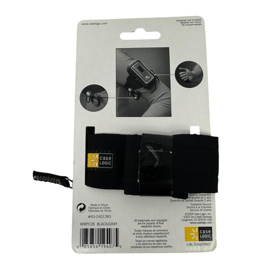 Case Logic Small MP3 Player Case Black/Gray with Removable Armband NIB ...