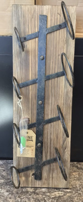 Twine Rustic Elegance Rustic Farmhouse Metal & Wood Wine Rack | eBay