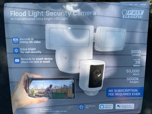Feit Electric Flood Light Security Camera, Wi Fi Enabled w App, BNIB ...