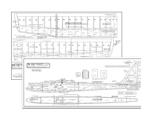 Cadet Sailplane 63" Wingspan RC Model Airplane Printed Plans Templates ...