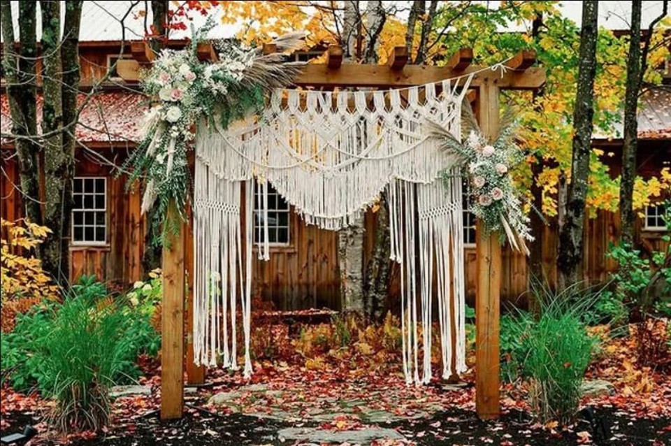 Bohemian Macrame Wedding Backdrop Decor Boho Chic Macrame Wall W 60 X L ...