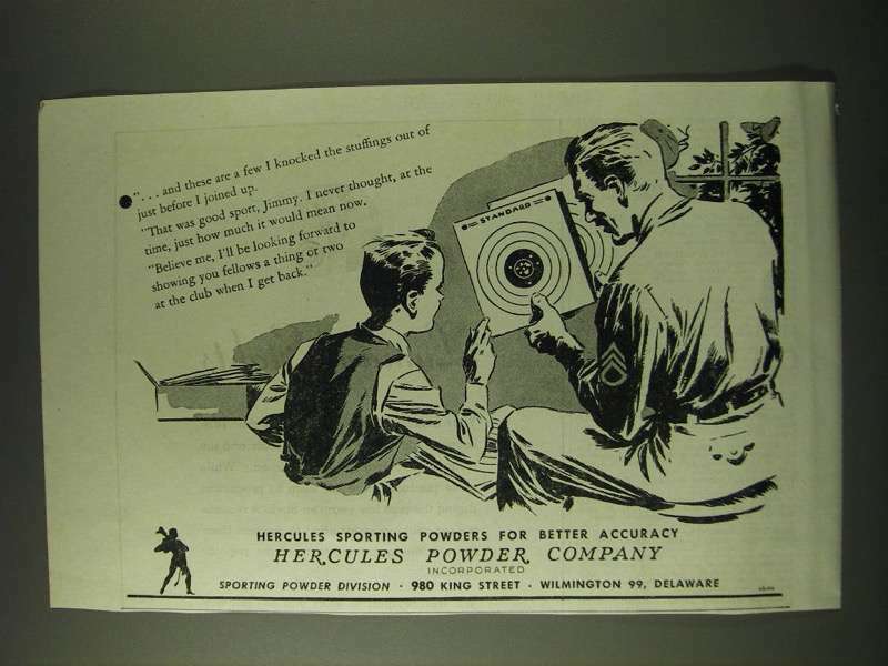 1945 Hercules Powder Company Ad - Hercules Sporting Powders for Better ...