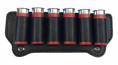 Genuine Leather SHOTGUN SHELL AMMO BELT SLIDE POUCH Fits 12 Gauge ...