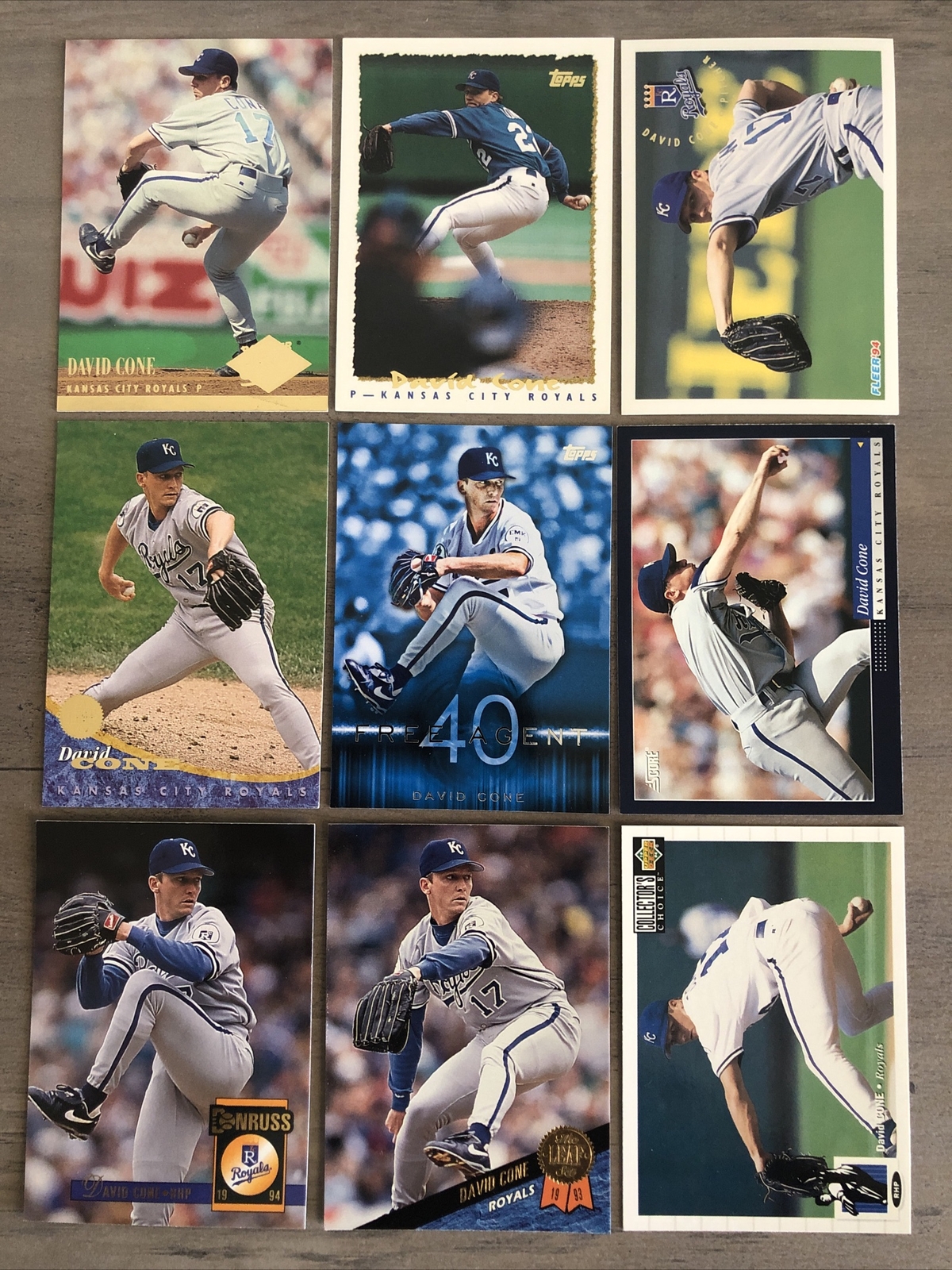 David Cone 9 Card Lot. Assorted Player & insert Cards. Kansas City ...