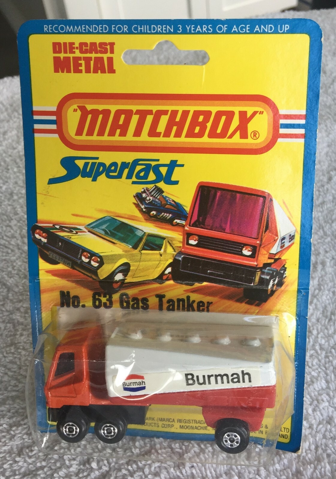 Matchbox 63, Gas Tanker, 1973 Mint on a near-mint card, Lesney Products ...