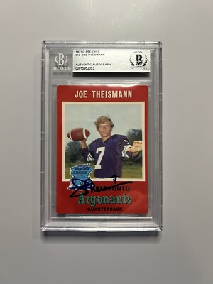 1971 O-Pee-Chee CFL Joe Theismann Rookie Card Auto XRC BAS Certified | eBay