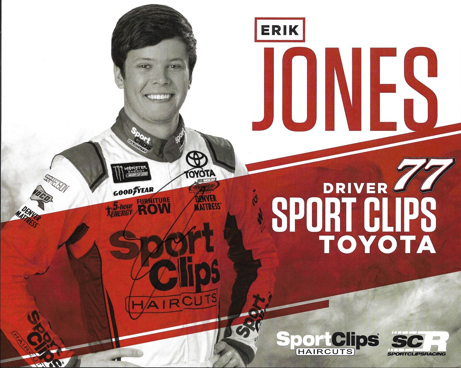 2017 Erik Jones Sport Clips Dewalt Resers Signed Auto 8x10 Post Hero ...
