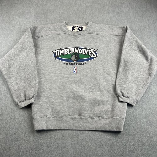 Vintage Starter Minnesota Timberwolves Sweatshirt Mens XL Gray Pullover ...